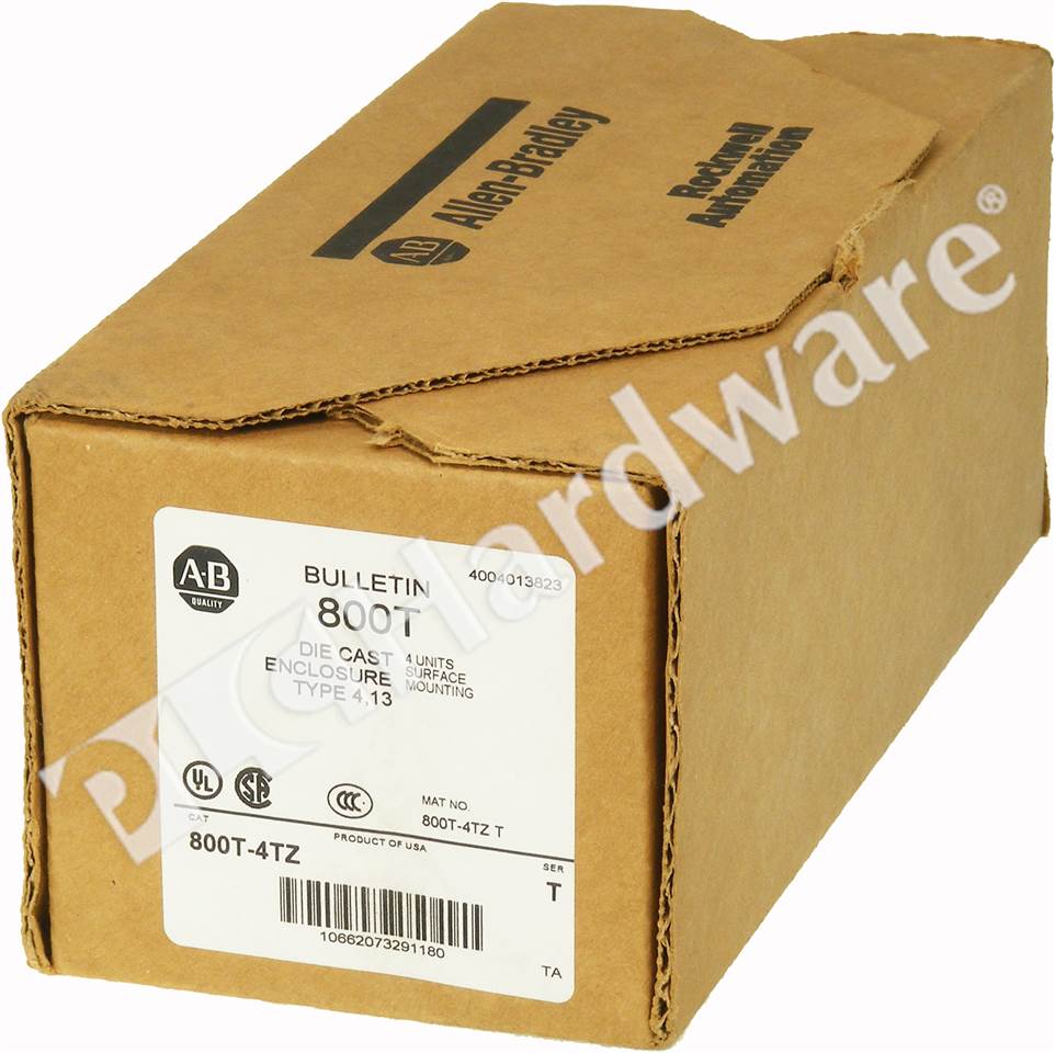 PLC Hardware: Allen-Bradley 800T-4TZ Push Button Enclosure, 4 Holes