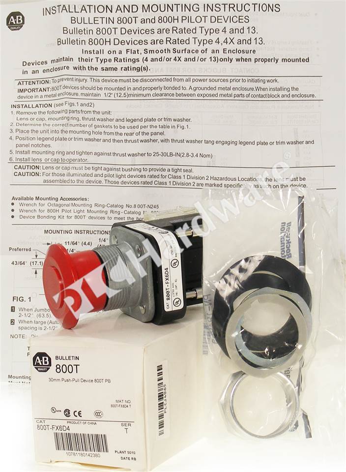 PLC Hardware - Allen Bradley 800T-FX6D4