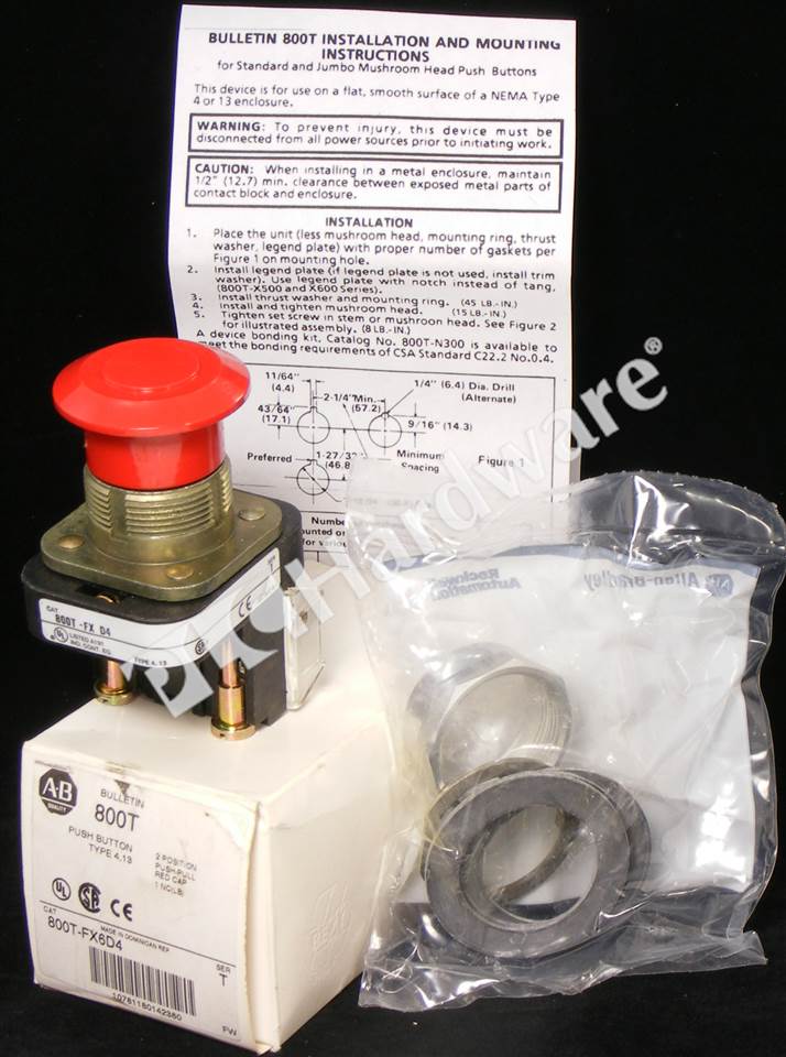 PLC Hardware - Allen Bradley 800T-FX6D4 Series T, Surplus Sealed Pre-owned