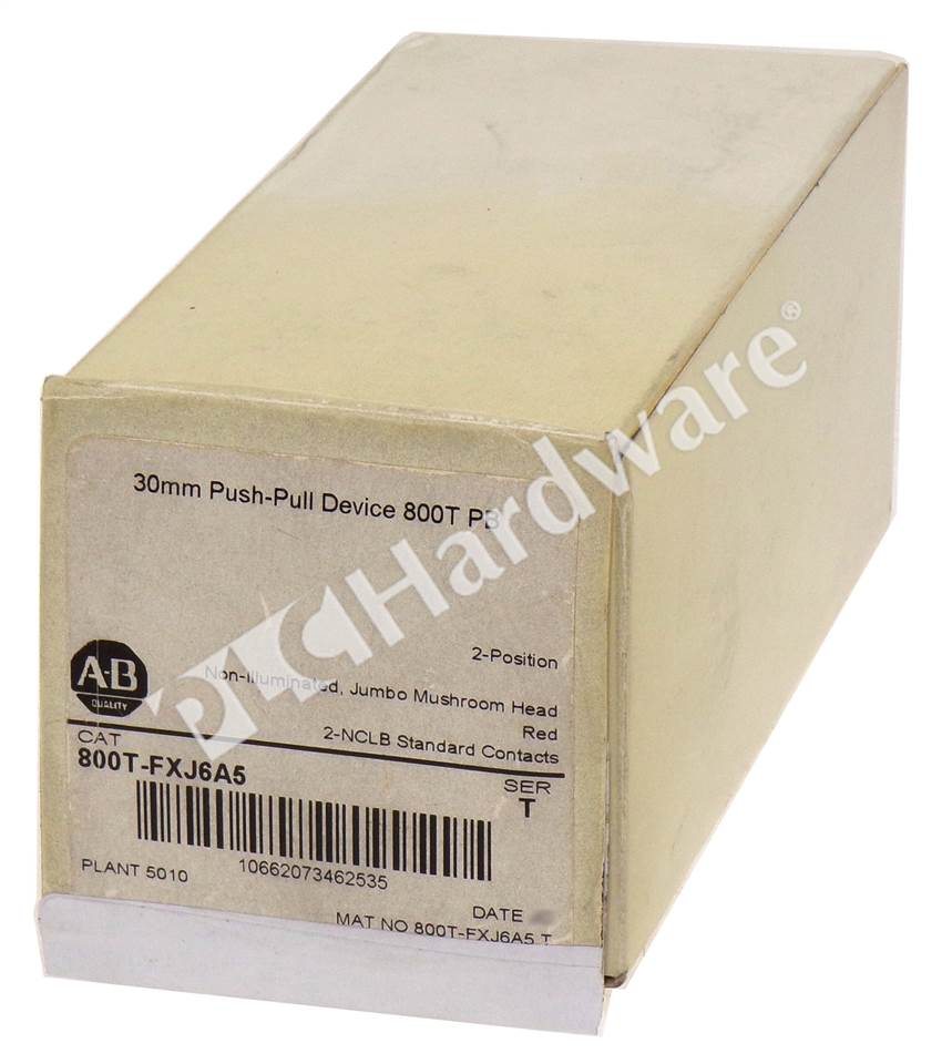 PLC Hardware - Allen Bradley 800T-FXJ6A5 Series T, Surplus Open Pre-owned
