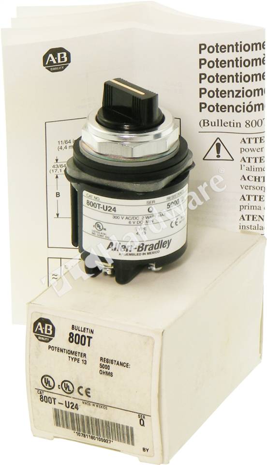 PLC Hardware - Allen Bradley 800T-U24 Series Q, Surplus Open Pre-owned