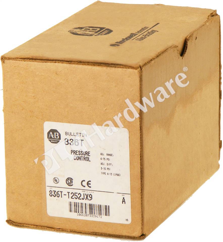 PLC Hardware: Allen-Bradley 836T-T252JX9 T-Style Pressure Control 6-75 psi