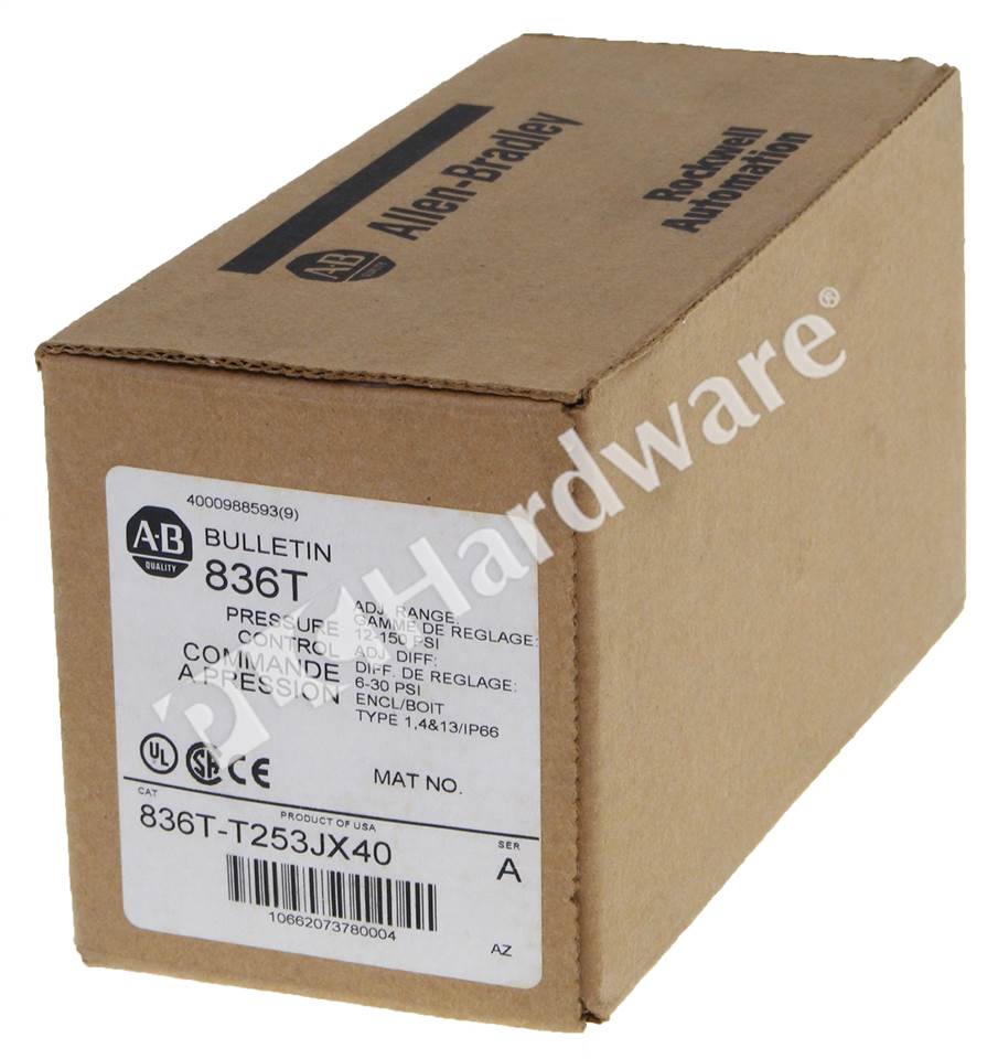 PLC Hardware - Allen Bradley 836T-T253JX40 Series A, Surplus Open Pre-owned