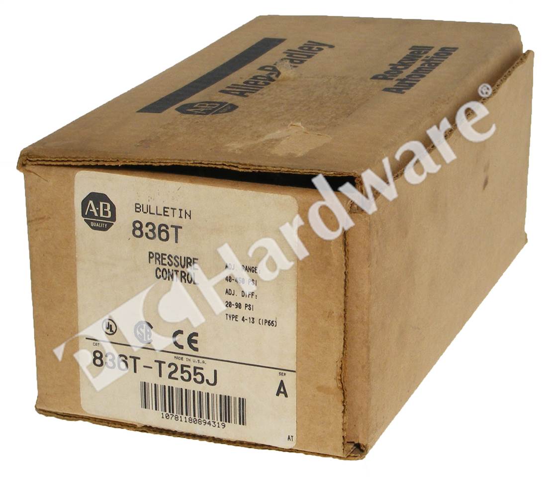PLC Hardware: Allen-Bradley 836T-T255J T-Style Pressure Control, 40-450 psi