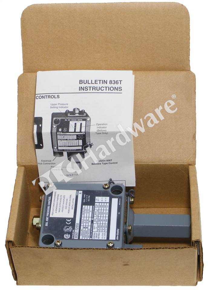 PLC Hardware: Allen-Bradley 836T-T255J T-Style Pressure Control, 40-450 psi