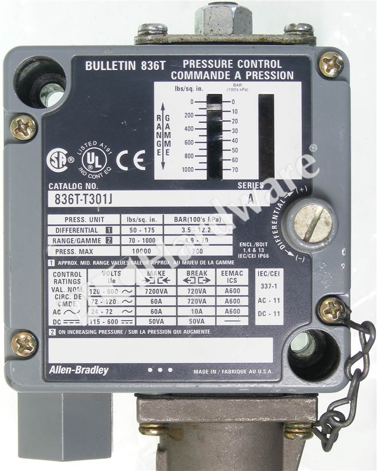 PLC Hardware - Allen Bradley 836T-T301J Series A, Used PLCH Packaging