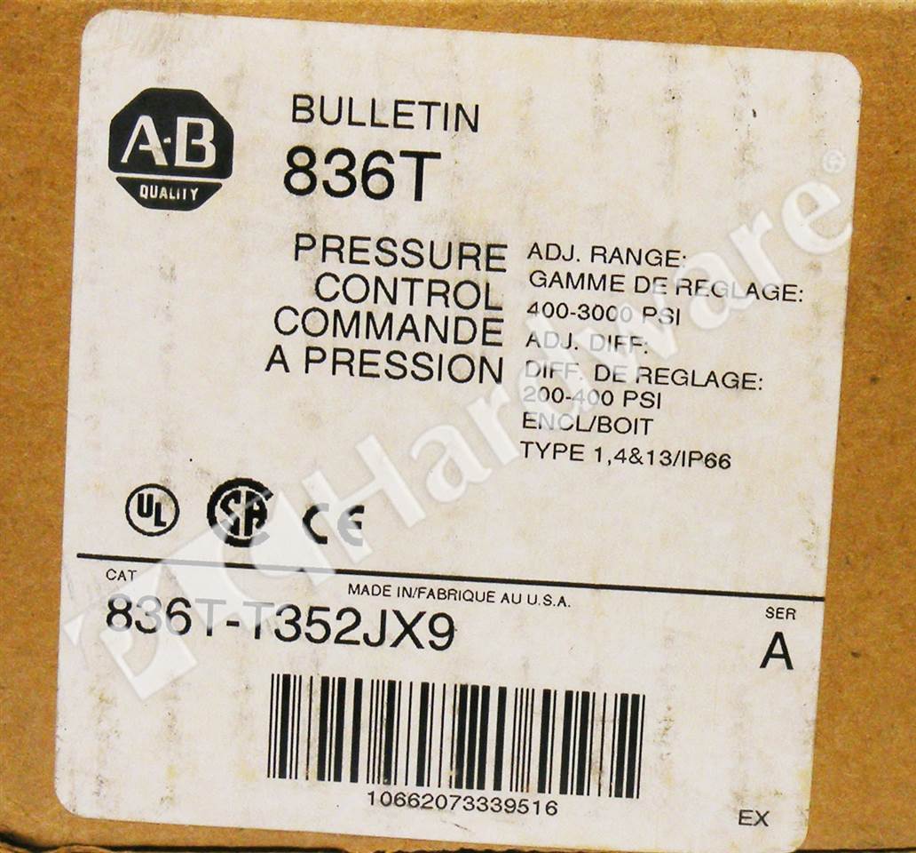 PLC Hardware - Allen Bradley 836T-T352JX9 Series A, Surplus Open Pre-owned