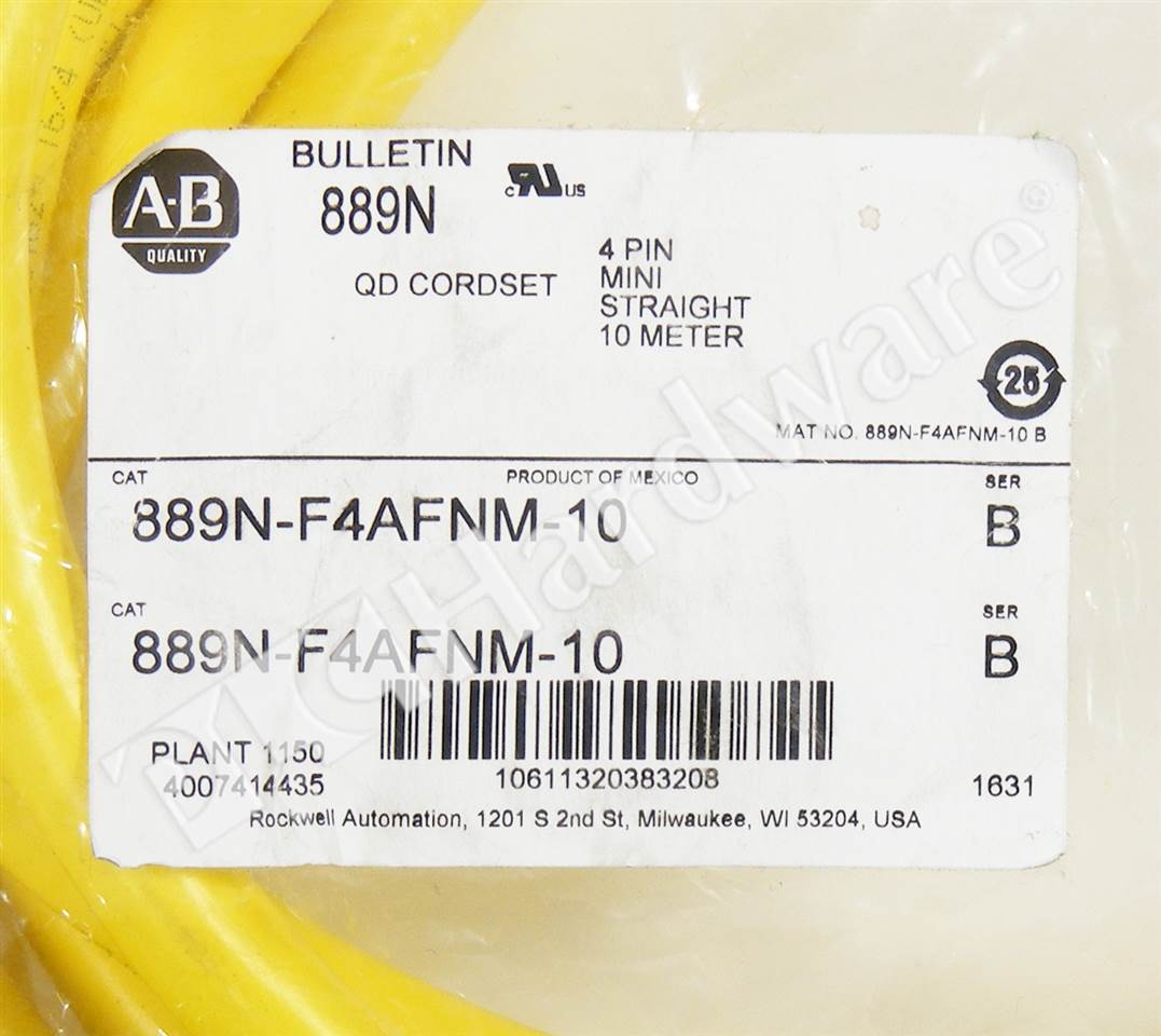 PLC Hardware - Allen Bradley 889N-F4AFNM-10 Series B, Surplus Open Pre ...