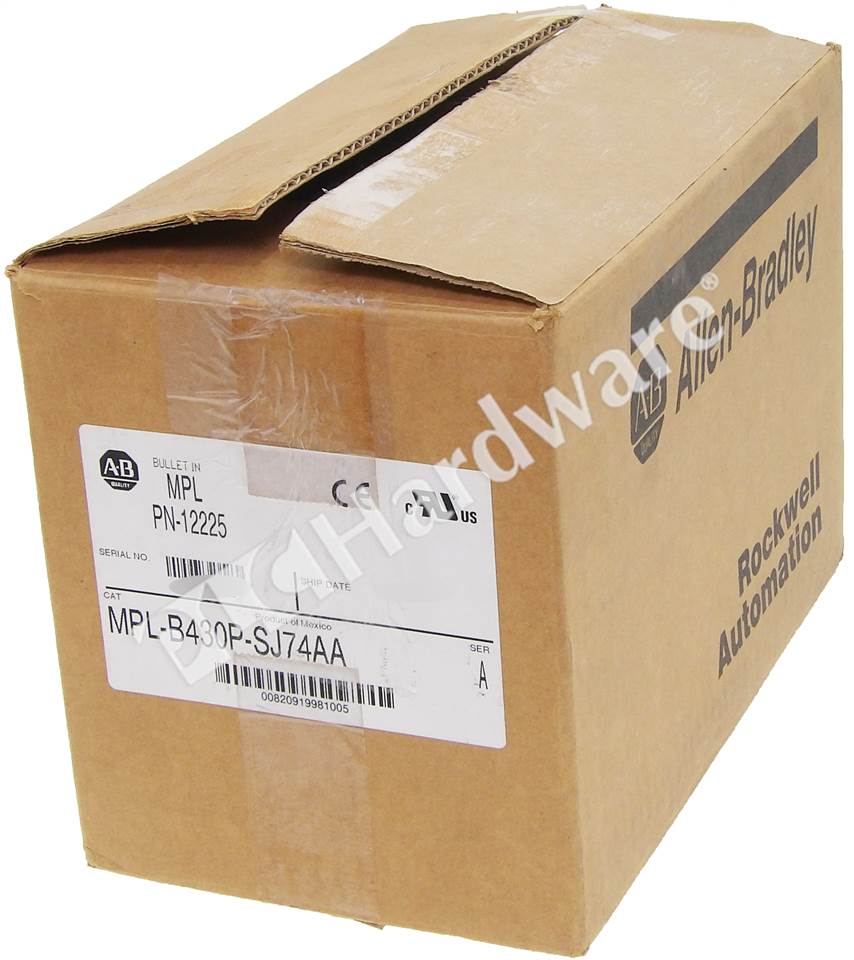 PLC Hardware: Allen Bradley MPL-B430P-SJ74AA Servo Motor, 460V, 5000RPM