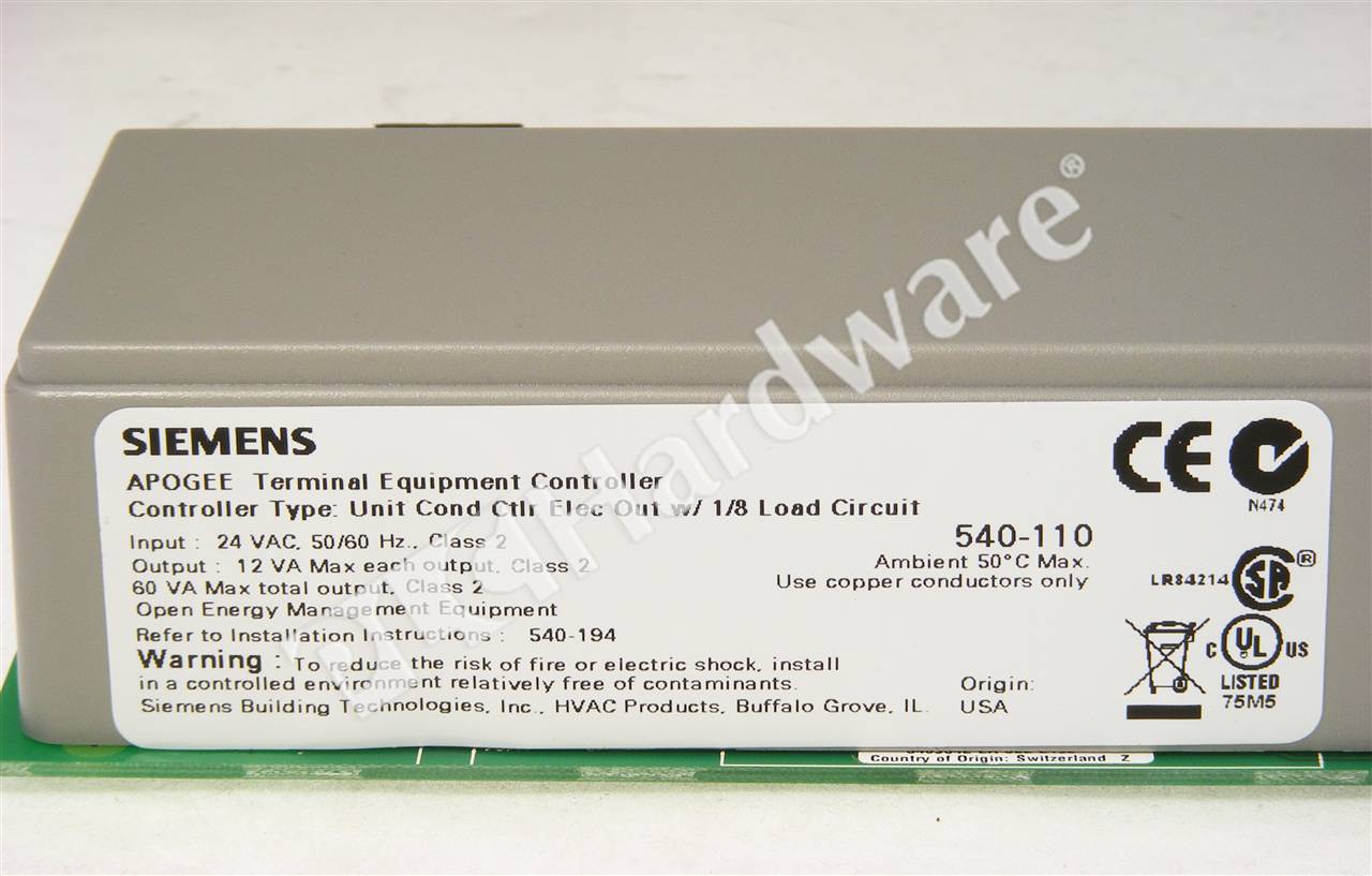 PLC Hardware - Siemens 540-110, Used PLCH Packaging