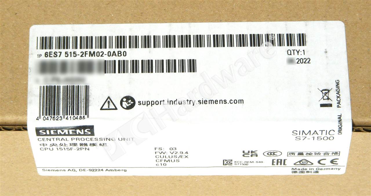 PLC Hardware - Siemens 6ES7515-2FM02-0AB0, Surplus Sealed Pre-owned