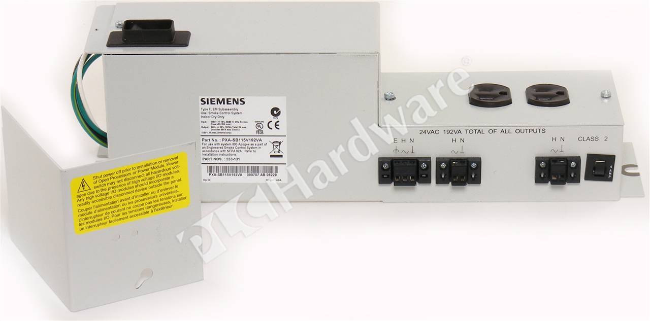PLC Hardware: Siemens PXA-SB115V192VA PX Series Service Box 115V, 24V AC