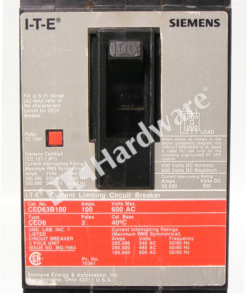 PLC Hardware - Siemens CED63B100, Used PLCH Packaging