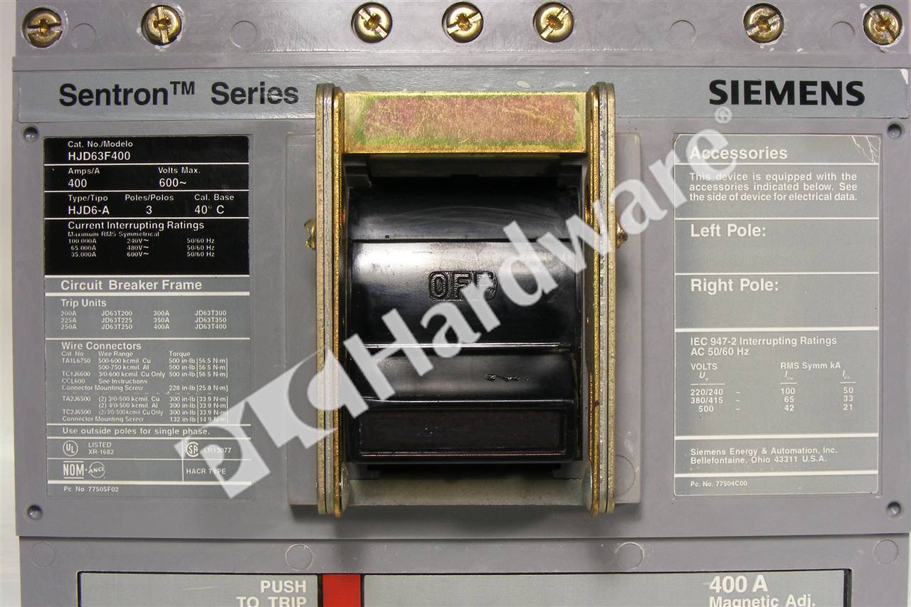 PLC Hardware - Siemens HJD63F400, Used PLCH Packaging