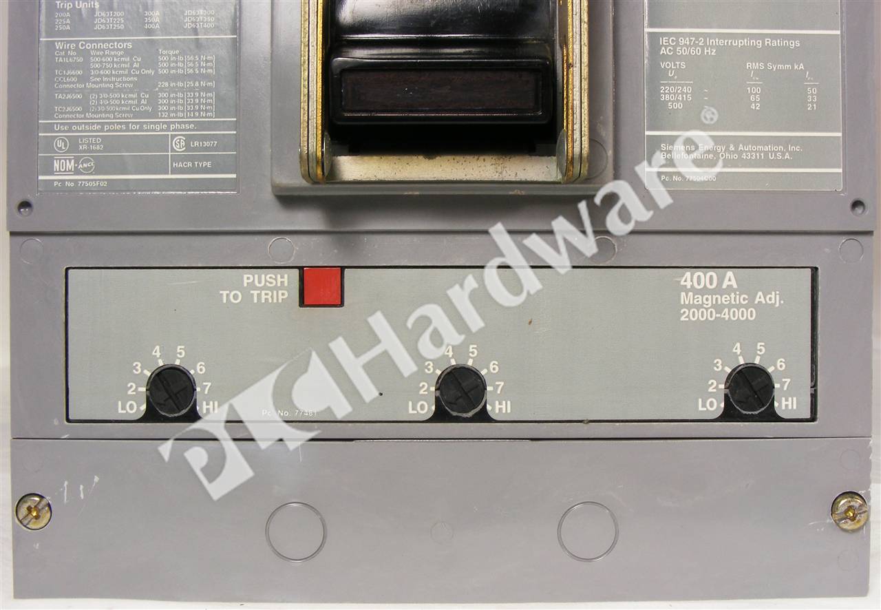 PLC Hardware - Siemens HJD63F400, Used PLCH Packaging