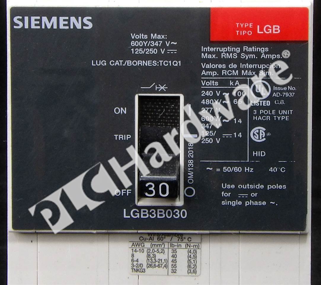 PLC Hardware - Siemens LGB3B030B, Used PLCH Packaging